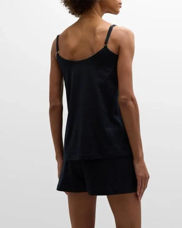 Hanro Julia Short Scoop-neck Pintuck Pajama Set - Black