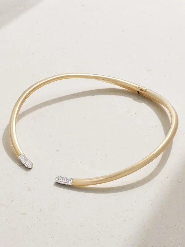 RAINBOW K Tube 14-karat Diamond Choker