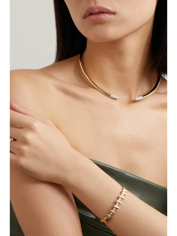 RAINBOW K Tube 14-karat Diamond Choker