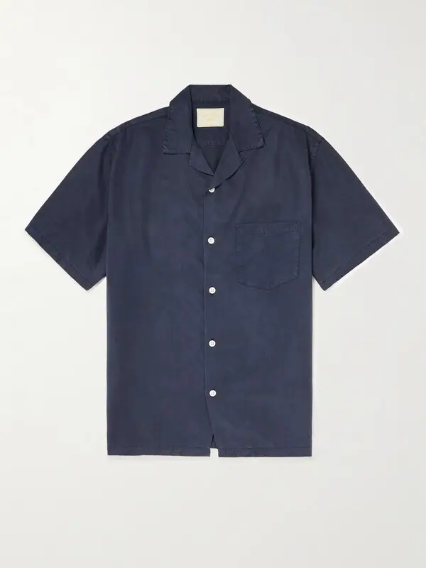 Portuguese Flannel Dogtown Convertible-collar Tencel™ Lyocell Shirt - Blue