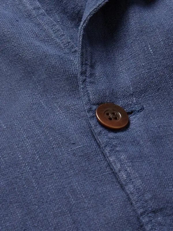 Portuguese Flannel Labura Slim-fit Linen Jacket - Blue