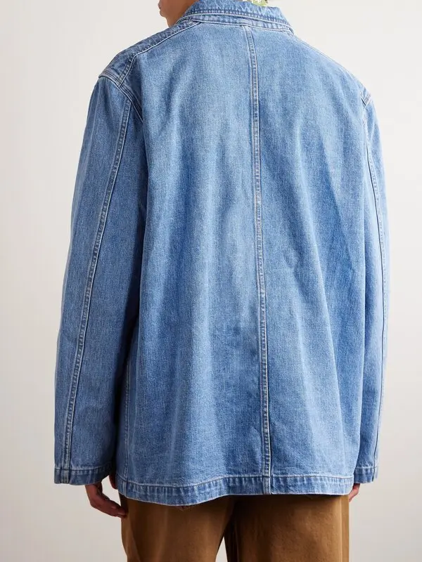 DRAKE'S Selvedge Denim Trucker Jacket