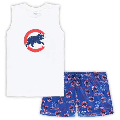 CONCEPTS SPORT Chicago Cubs Tank Top And Shorts Sleep Set - White