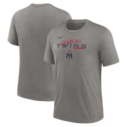 Nike Minnesota Twins We Are All Tri-blend T-shirt - Heather Charcoal