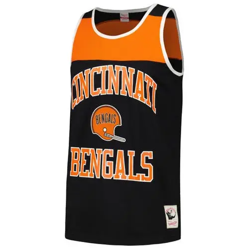 Mitchell & Ness Orange Cincinnati Bengals Heritage Colorblock Tank Top