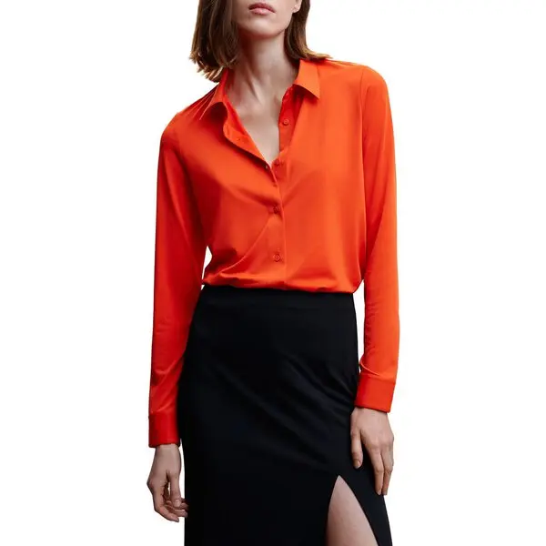 Mango Flowy Button-up Shirt