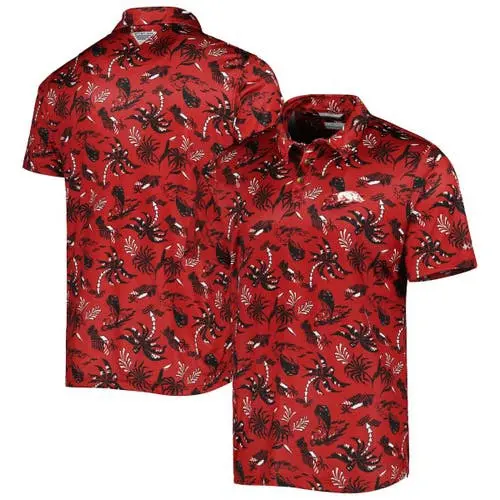 Columbia Arkansas Razorbacks Super Terminal Tackle Omni-shade Polo