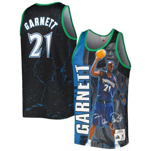 Mitchell & Ness Kevin Garnett Minnesota Timberwolves 2003-04 Hardwood Classics Player Burst Tank Top - Black