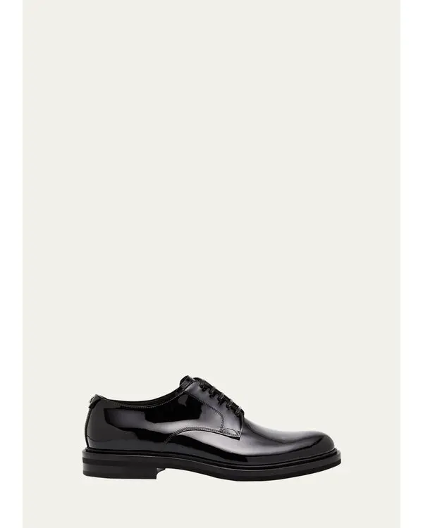 Dolce & Gabbana Patent Leather Derby Shoes - Black