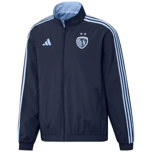 Adidas Sporting Kansas City 2023 On-field Anthem Full-zip Reversible Team Jacket By - Navy