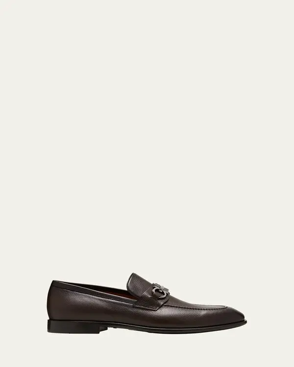 FERRAGAMO Foster Gancini Bit Loafers - Brown