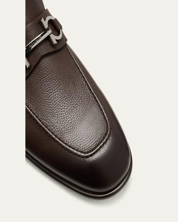 FERRAGAMO Foster Gancini Bit Loafers - Brown