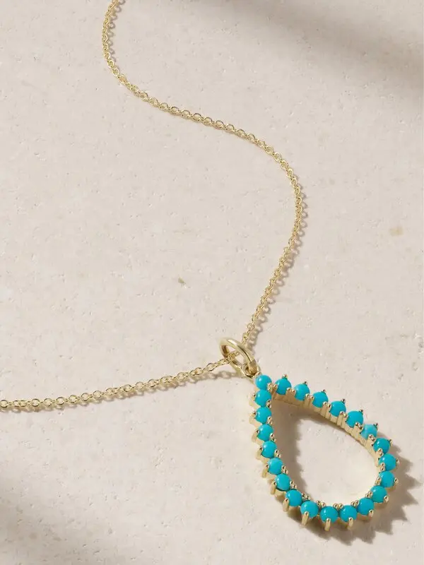 JENNIFER MEYER 18-karat Necklace With Turquoise Pendant - Gold