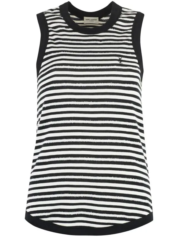 Saint Laurent Striped Tank Top - Black