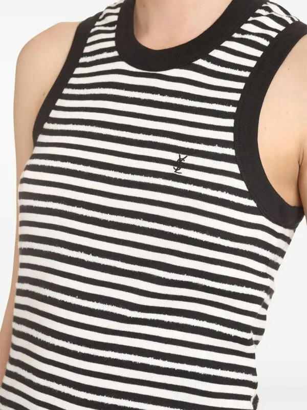 Saint Laurent Striped Tank Top - Black