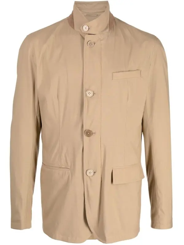 Herno Button-up Single-breasted Blazer - Brown
