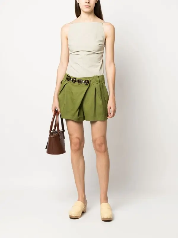 Alberta Ferretti Stone-detailing Low-rise Mini Shorts