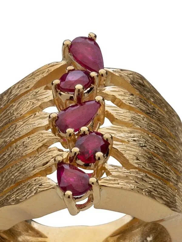 GAELLE KHOURI 18kt Yellow Cô;te À Cô;te Ruby Ring