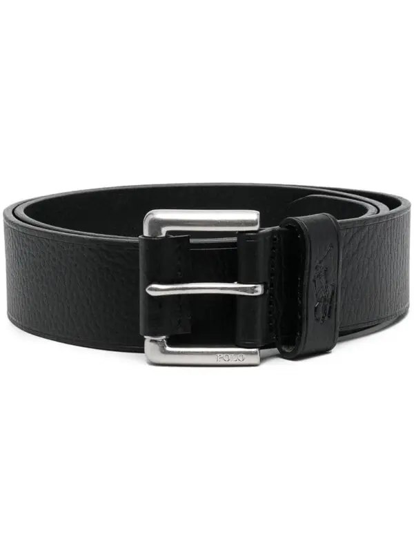 Polo Ralph Lauren Pebbled Leather Belt - Black
