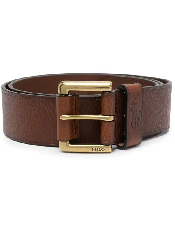 Polo Ralph Lauren Pebbled Leather Belt - Brown