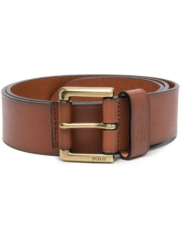 Polo Ralph Lauren Embossed-logo Leather Belt - Brown