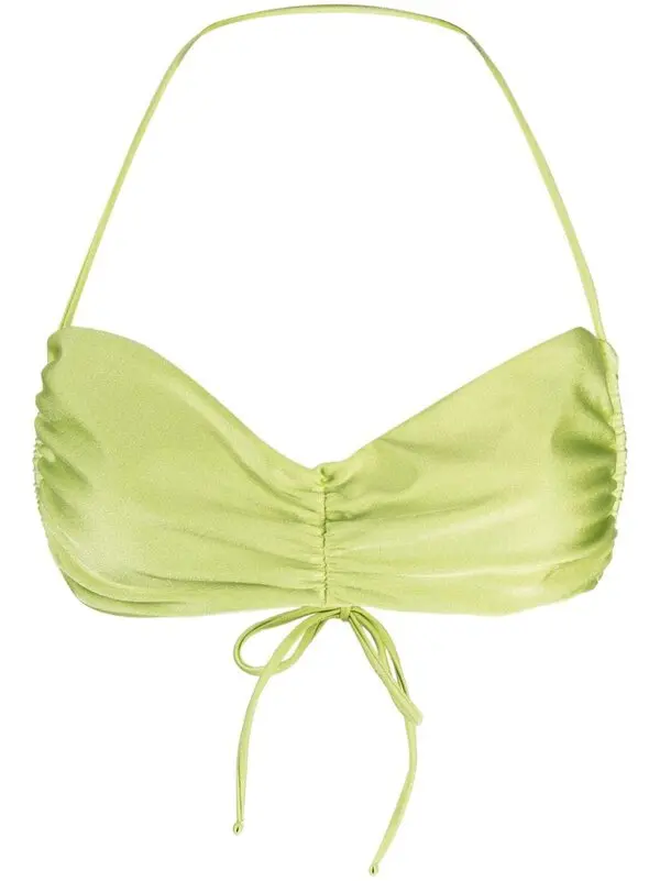 Jade Swim Isla Ruched Bikini Top - Green