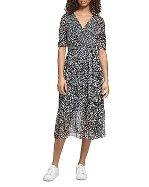 Karl Lagerfeld Paris Heart Print Chiffon Midi Dress In Black Multi - 70%  Off | Editorialist