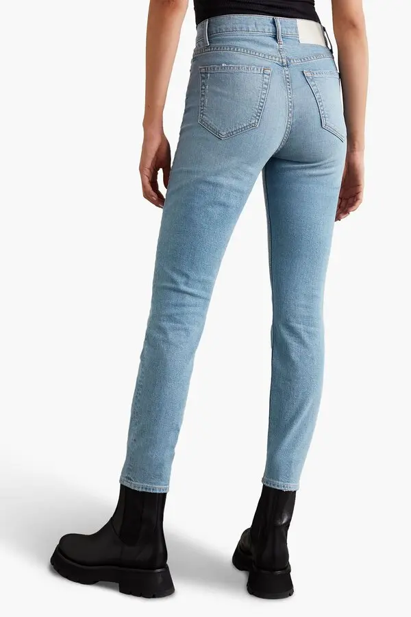 Grlfrnd Kendall Cropped High-Rise Skinny Jeans Blue 32 In Light