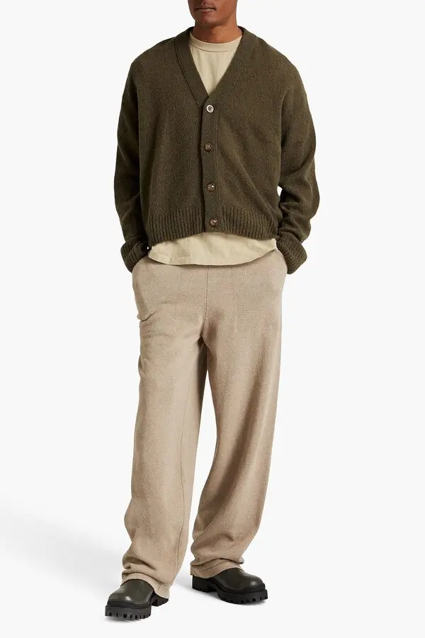 John Elliott Bouclé-knit Merino Wool-blend Cardigan