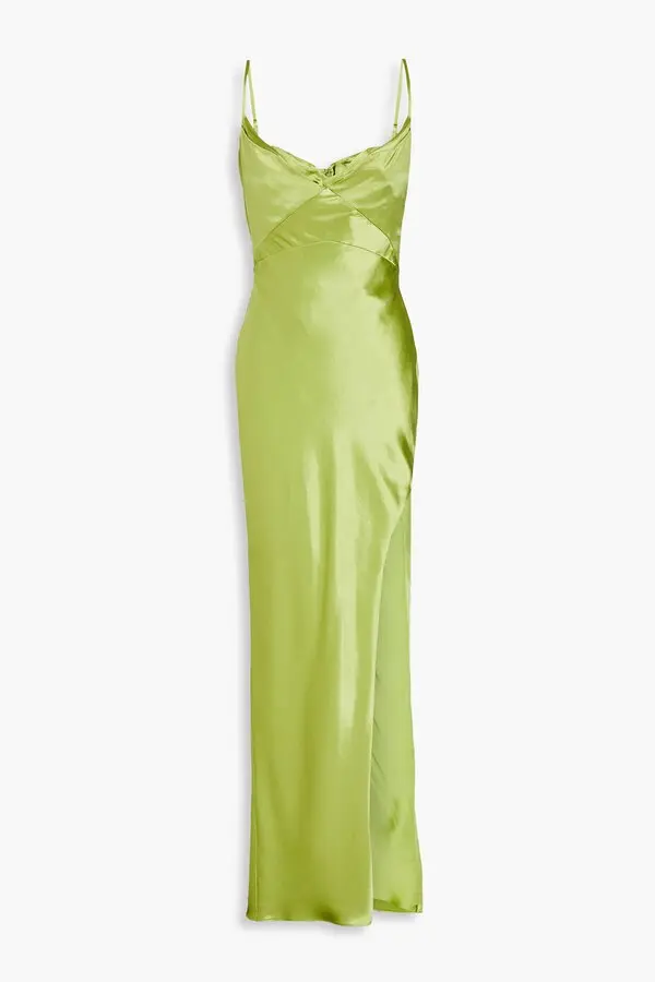 slim fit dress slacks Lime Green Halter Wrap Backless Party Dress  Modsele