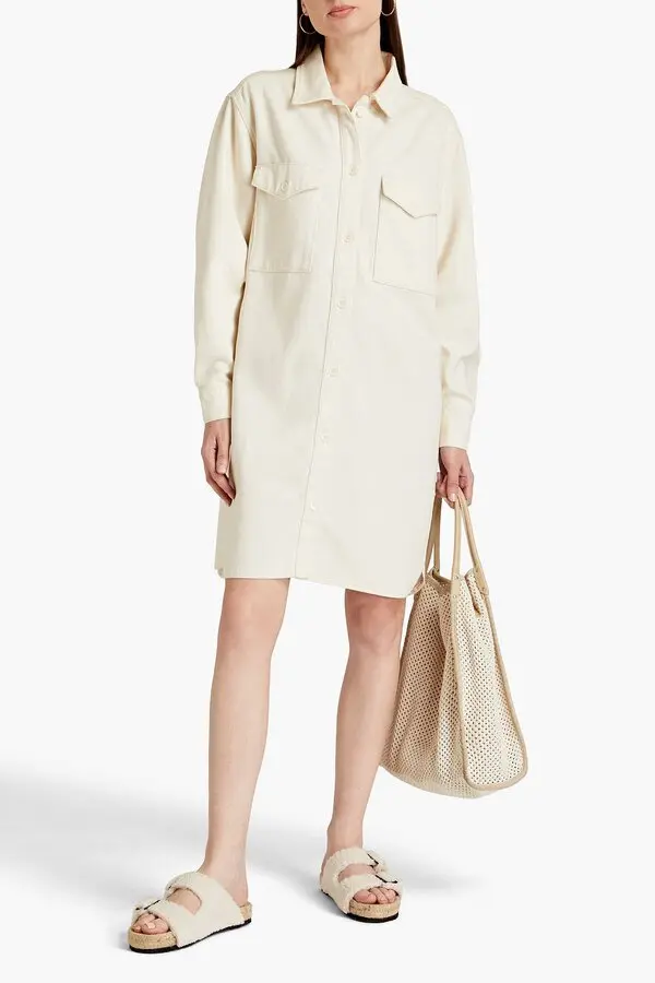 Triarchy Oversized Denim Mini Shirt Dress Neutral M In Cream - 80% Off |  Editorialist