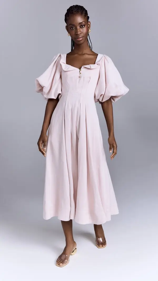 jess ruffle midi dress Show Me Your Mumu Jess Ruffle Midi Dress