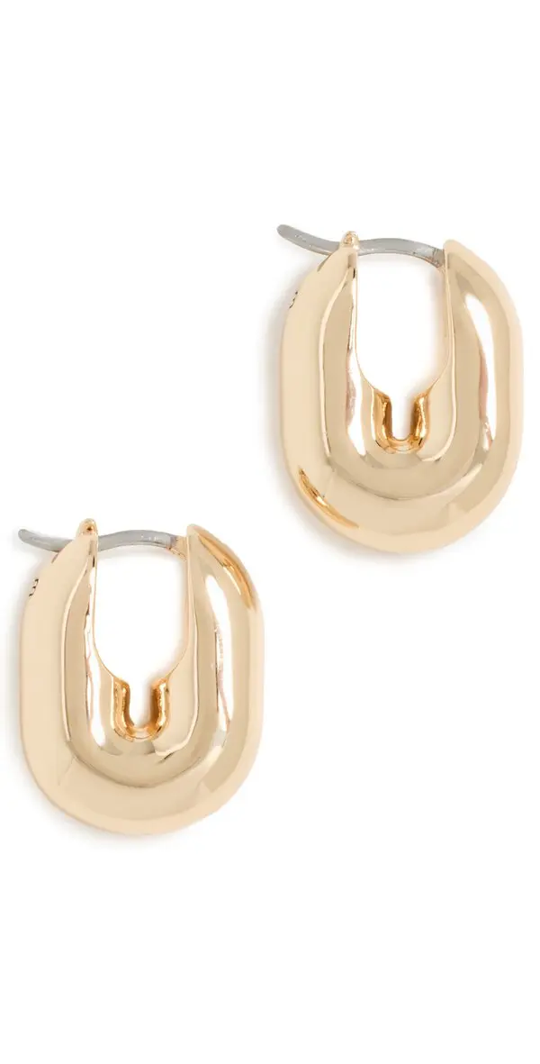 Jenny Bird Puffy U-link Earrings - High Polish Gold