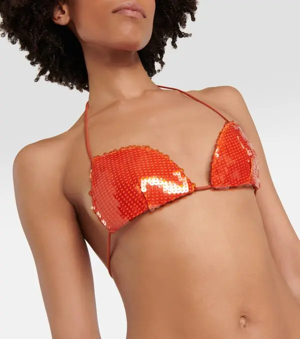 LAQUAN SMITH Sequined Halterneck Bra Top