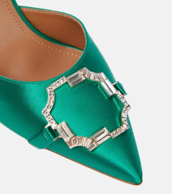 MALONE SOULIERS Missy 85 Embellished Mules - Green