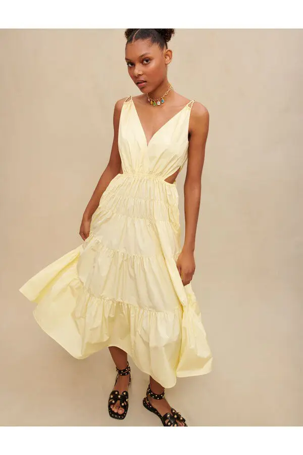 Maje Maxi Dress In Yellow - 40% Off | Editorialist