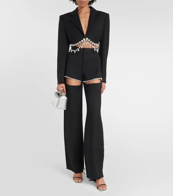 AREA X Sergio Rossi Amazona Feather-trimmed Sandals - Black