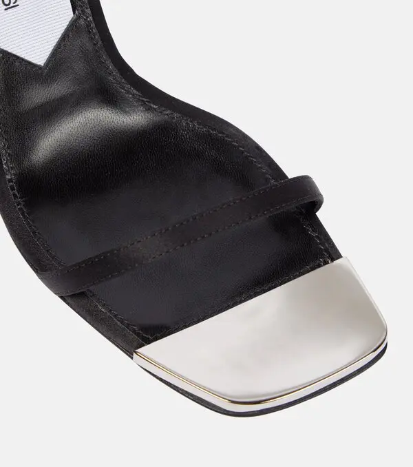 AREA X Sergio Rossi Amazona Feather-trimmed Sandals - Black