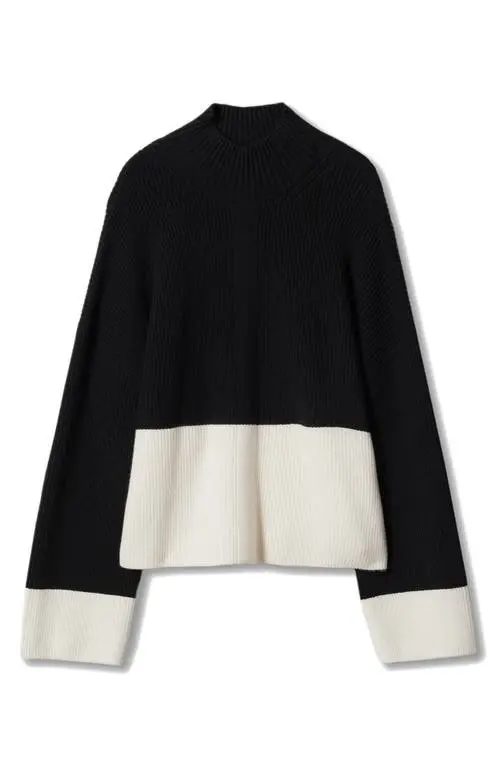 Mango Colorblock Turtleneck Sweater