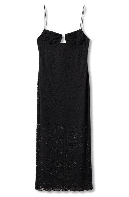 mango black lace dress Asymmetric lace dress - Women
