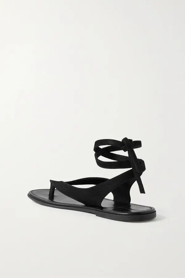 THE ROW Beach Lace-up Nubuck Sandals