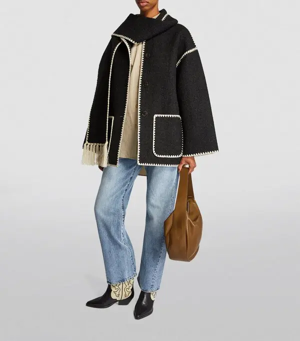 TOTEME Wool-blend Scarf Jacket - Grey