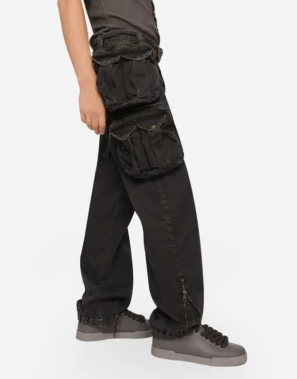 Dolce & Gabbana Cotton Pants With Belt Bag