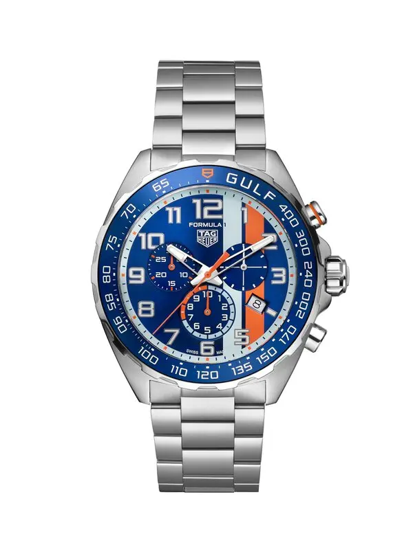 Tag Heuer Formula 1 X Gulf Chroxgulf Stainless Steel Chronograph Watch - Blue