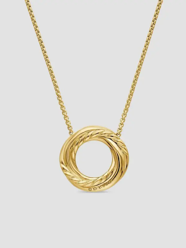 David Yurman Crossover Pendant Necklace In 18k With Diamonds, 14.5mm
