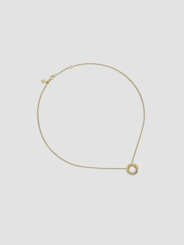 David Yurman Crossover Pendant Necklace In 18k With Diamonds, 14.5mm