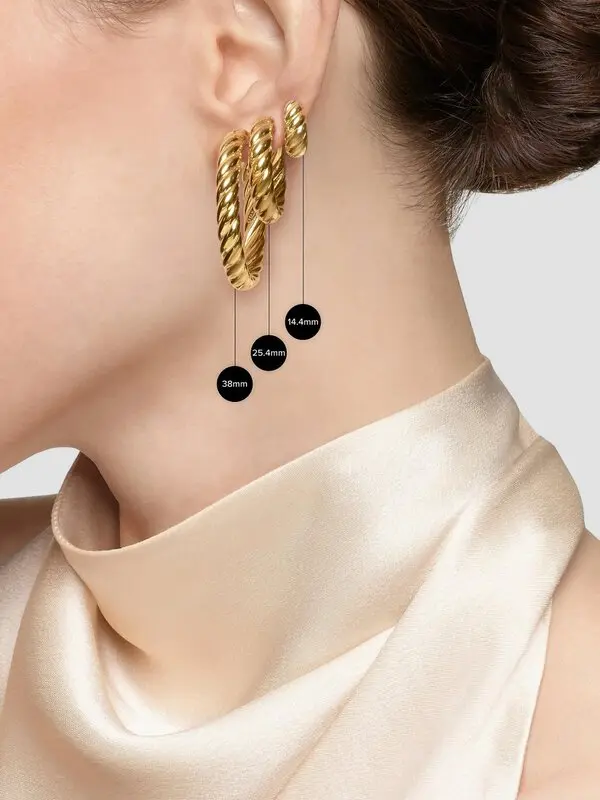 David Yurman Pavé Hoop Earrings In With Diamonds, 25.4mm