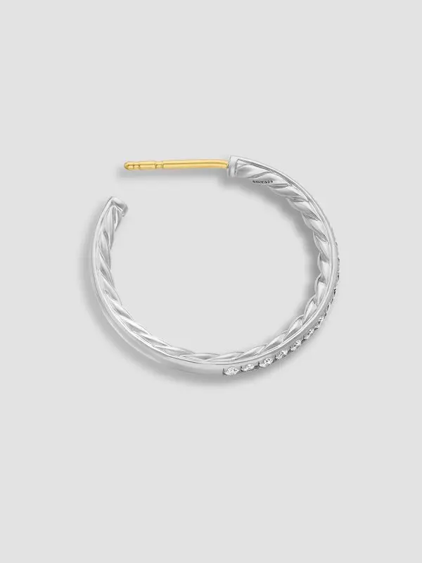 David Yurman Pavé Hoop Earrings In With Diamonds, 25.4mm