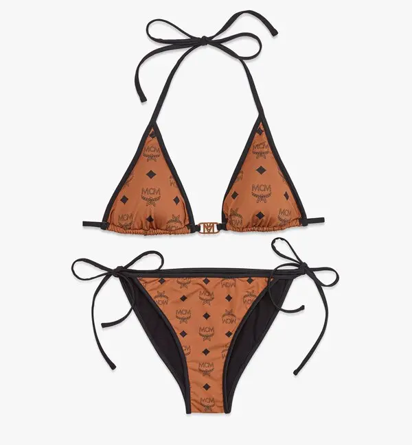 Mcm Monogram Print Bikini - Cognac