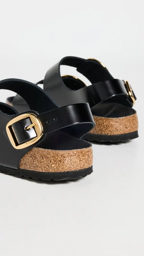 BIRKENSTOCK Milano Big Buckle Sandals - High Shine Black